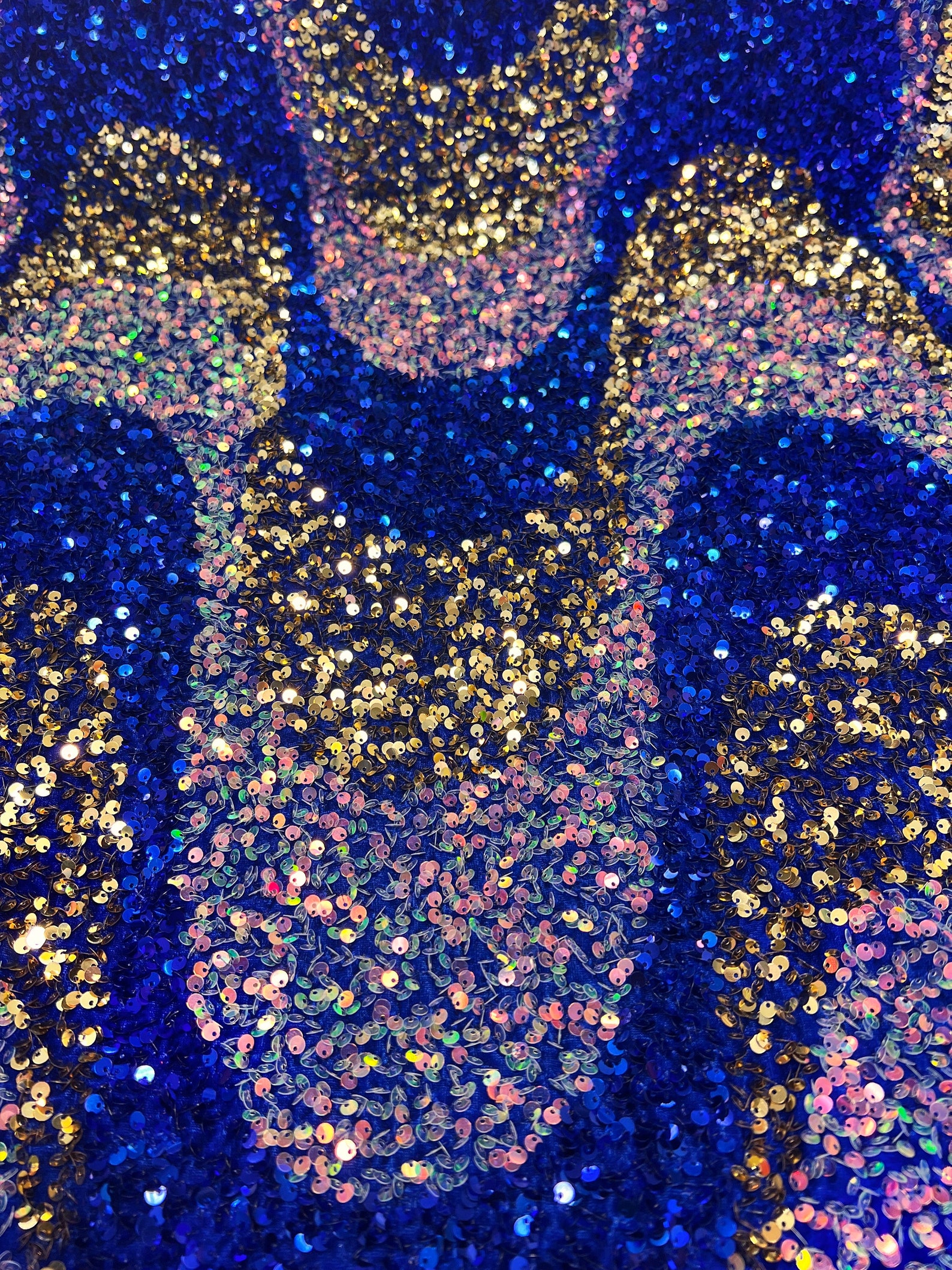 Royal Blue Stretch Velvet Sequins Royal Blue, Gold, Iridescent Sequins ...