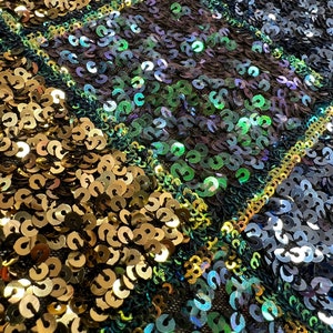 Stretch Sequins Green and Slate Blue Stretch Sequins Harlequin Block ...