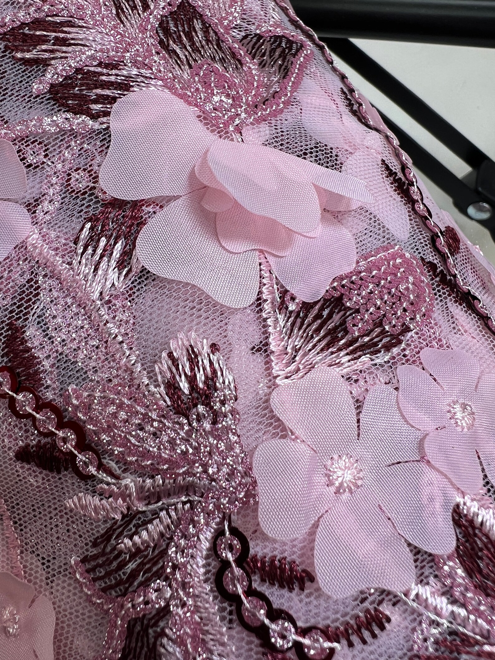 3D Embroidery Fabric With Micro Sequins - Etsy