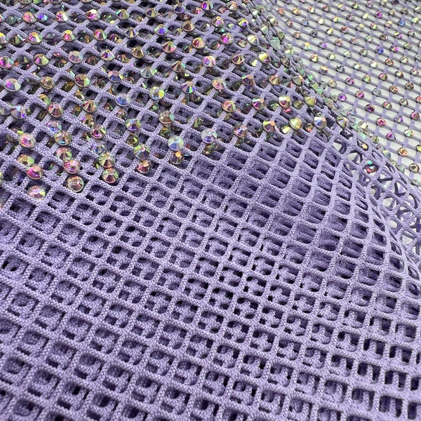 Rhinestone Fishnet Fabric - Etsy