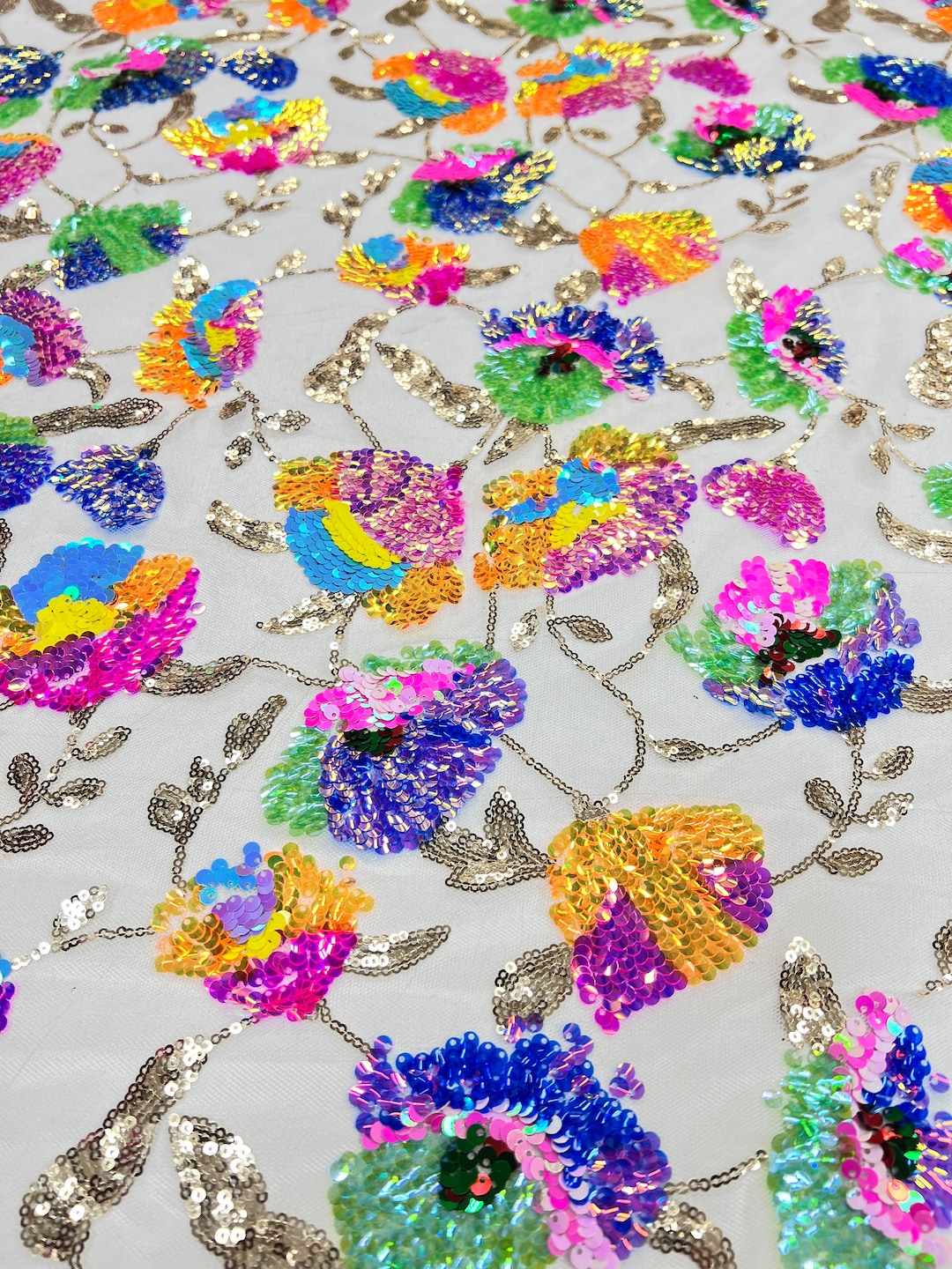 Florescent Sequins Fabric Shinny Sequins - Etsy