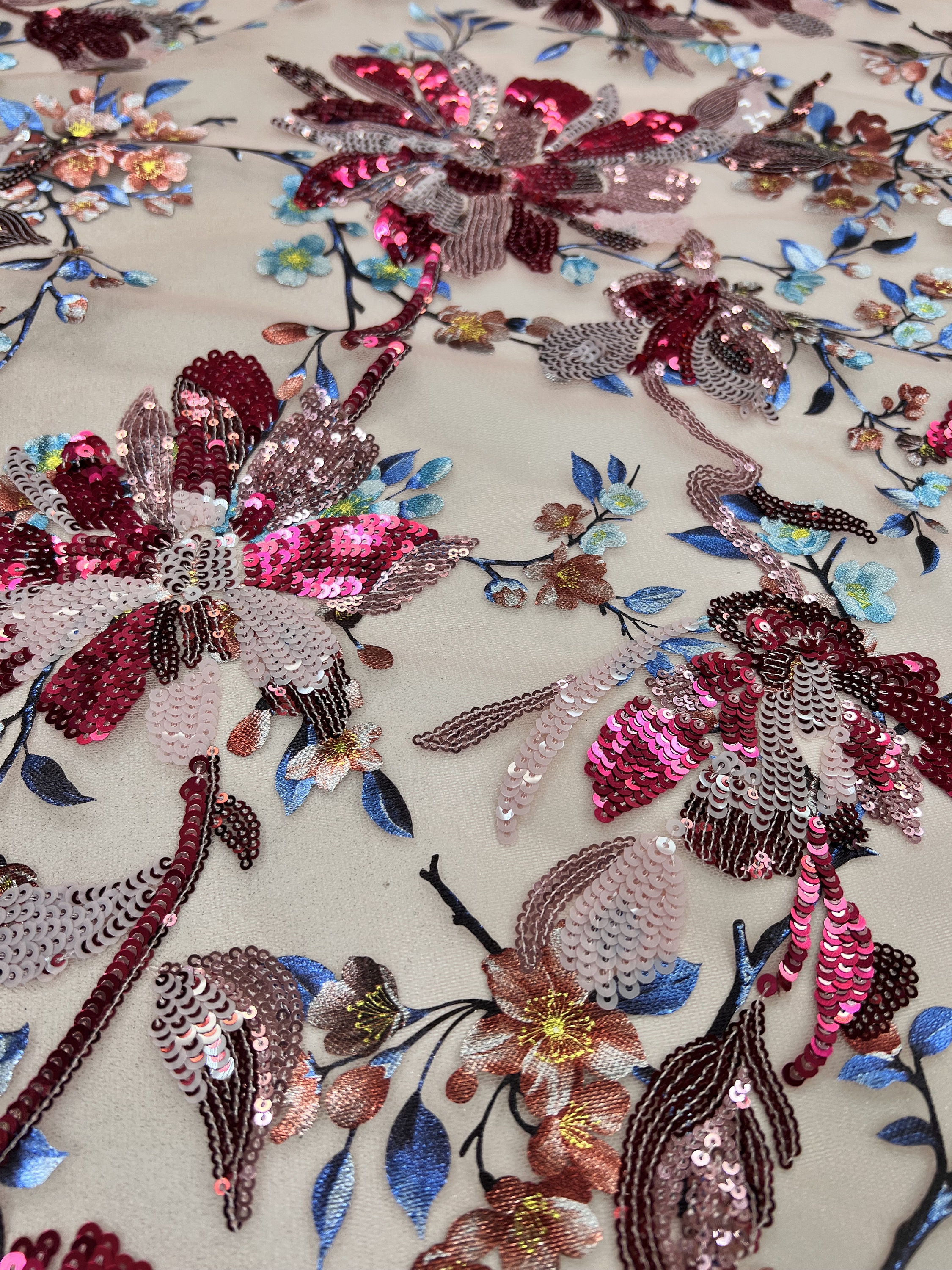 Foil Print Sequins Fabric Pink Color - Etsy