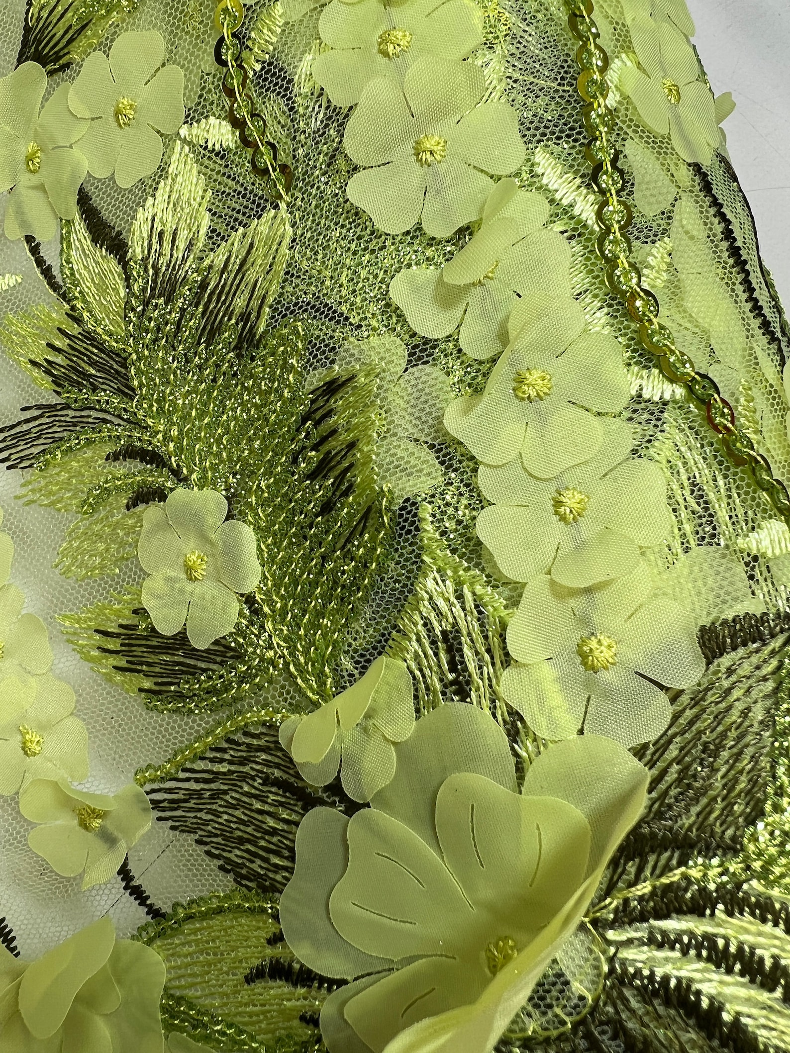 3D Embroidery Fabric With Micro Sequins - Etsy