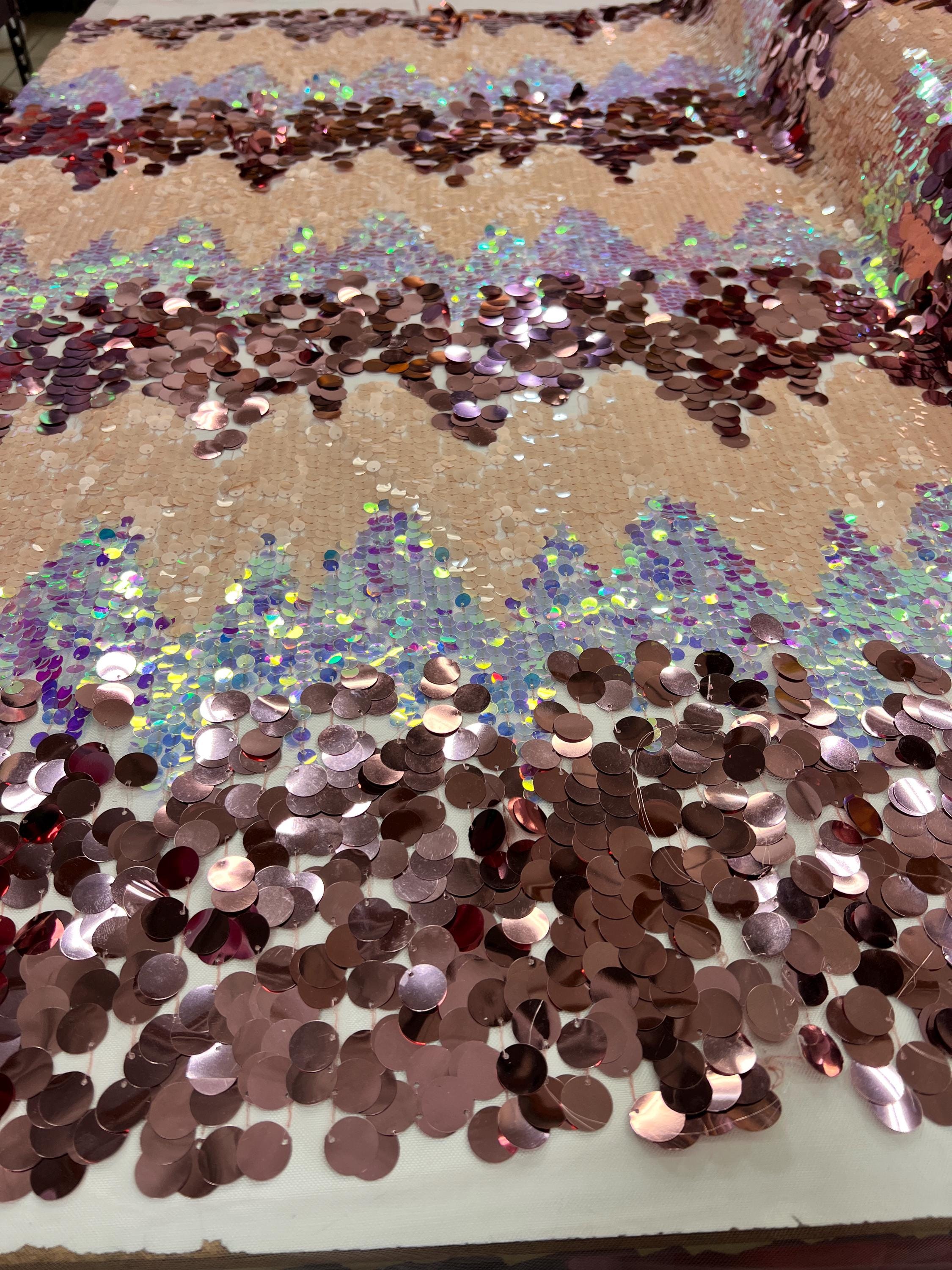 Sequin Fabric, Multi Color Multi Size Sequins Fabric - Etsy
