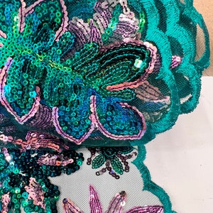 Sequins Fabric Flowers Pattern Sequin Lace Fabric - Etsy