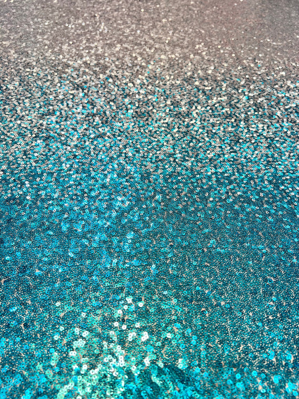 Ombré Sequins Turquoise and Silver Ombré Sequins - Etsy