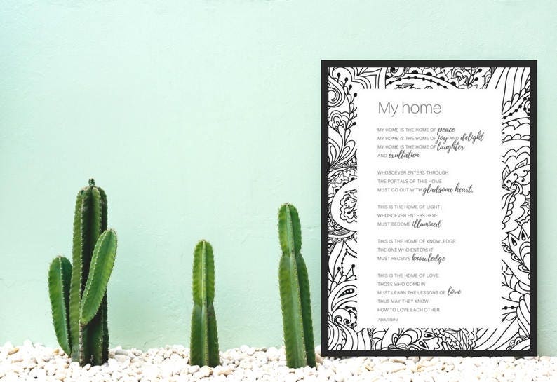 Printable Quote - Instant Download - Baha'i Writing "my Home is the ...