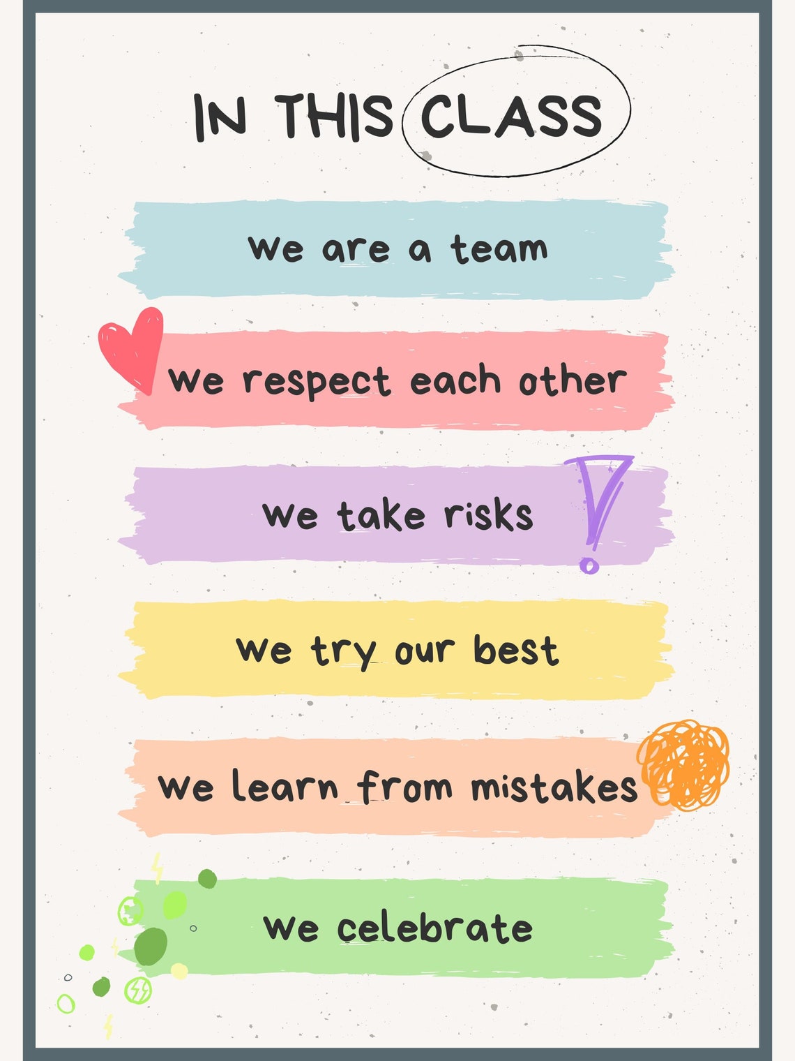 Classroom Motivation Rules for Kids, Preschool, Elementary School ...