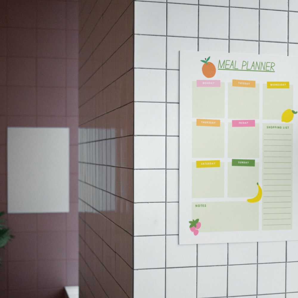 Cute Kid Friendly Weekly Meal Planner for Busy Families - Etsy