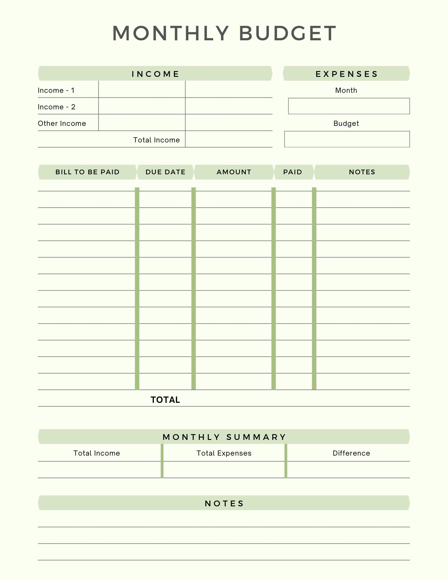 Monthly Budget Planner Tracker, Expenses Tracker, Perfect for Adulting ...