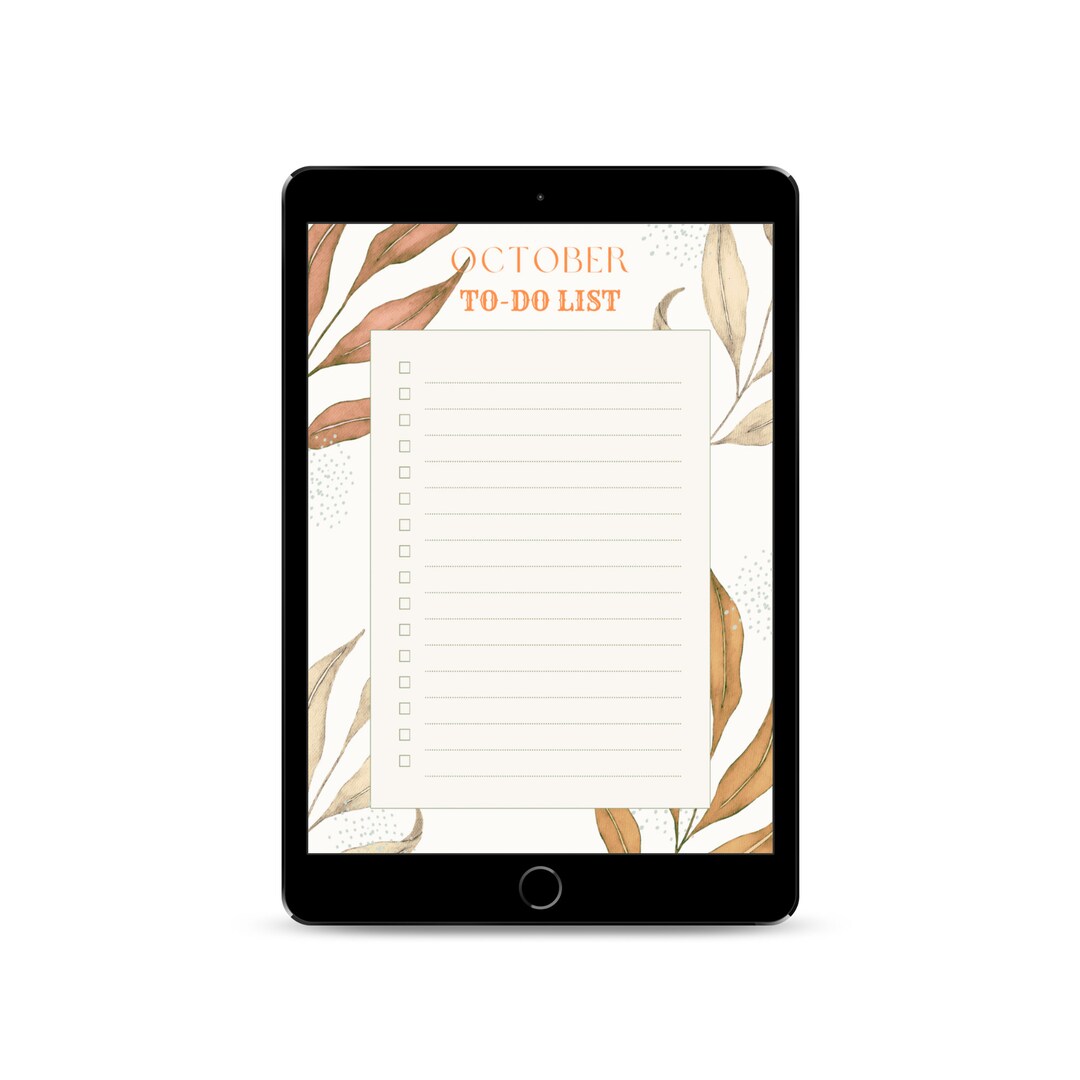 Fall Themed October To-do List Planner Page - Etsy