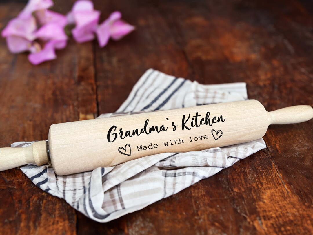 Personalized Wooden Rolling Pin, Unique Kitchen Gift for Grandma ...