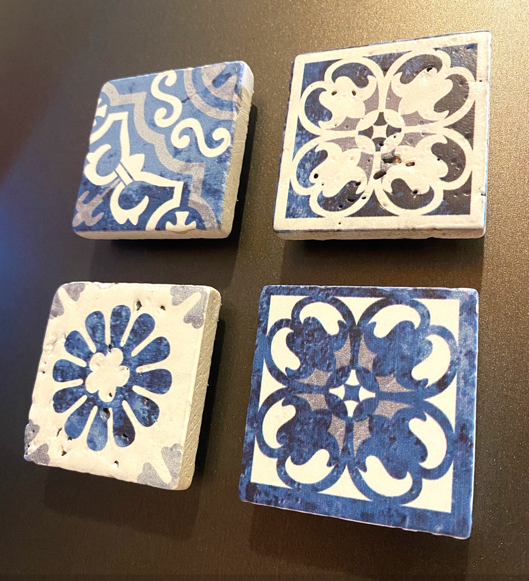 Talavera Tile Magnets, Mini Moroccan Tiles Fridge Magnet Set, Mexican ...