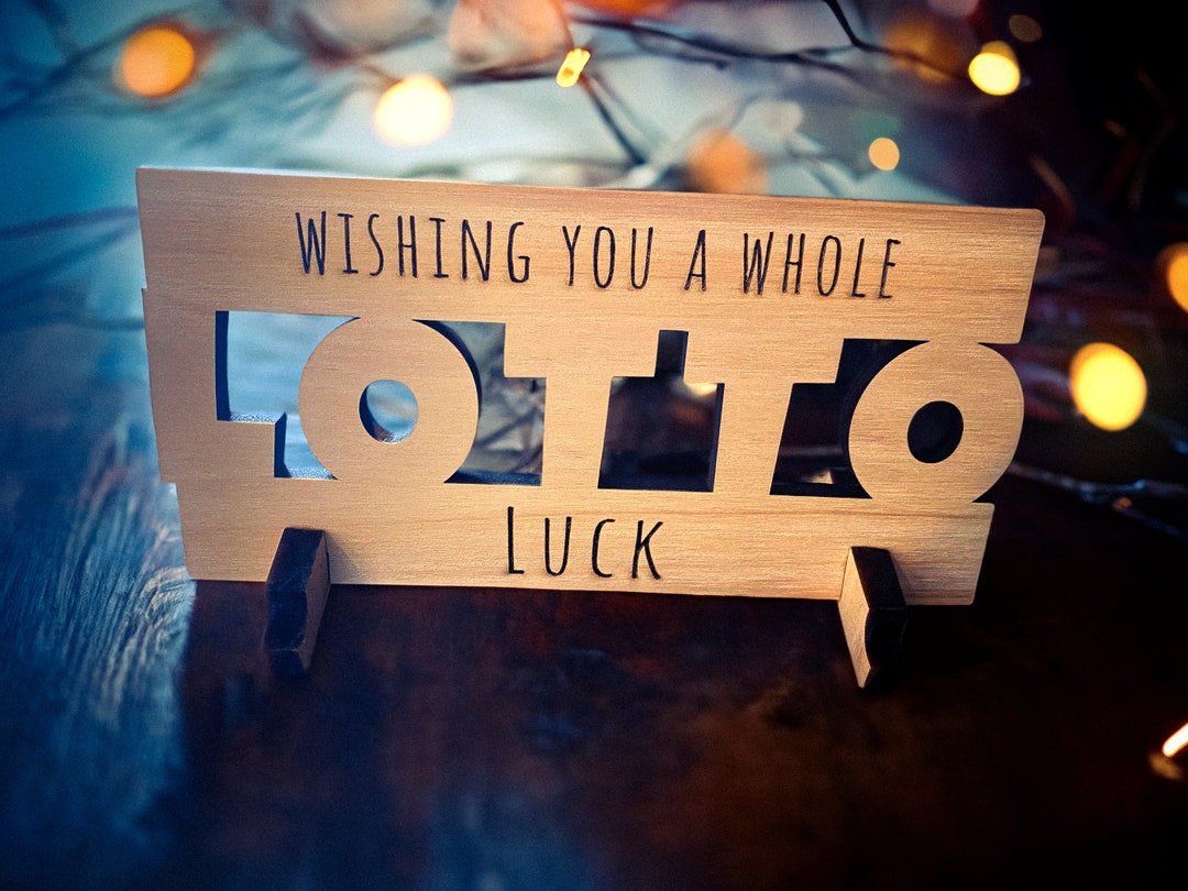 Scratch Card Lottery Ticket Holder, Solid Wood Scratch Card Holder ...