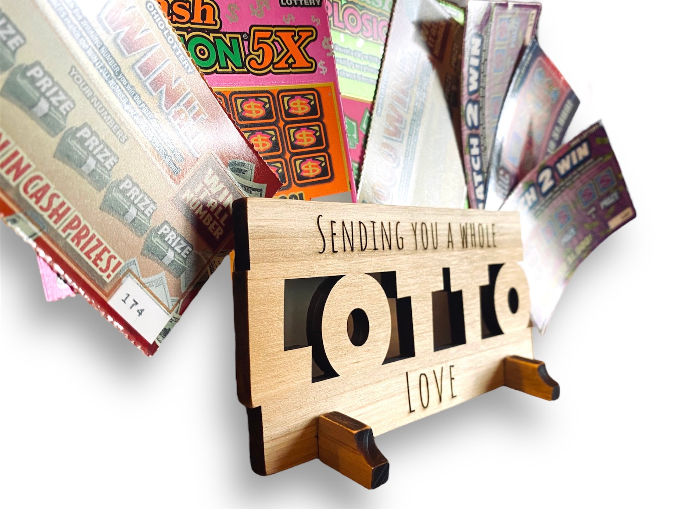 Lottery Ticket Holder, Solid Wood Scratch off Lottery Ticket Holder ...