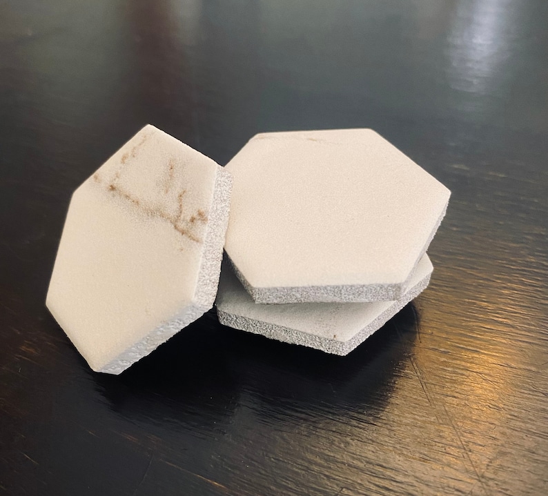 Hexagon Magnet Marble Finish Geometric Mid Century Modern Magnet Set ...