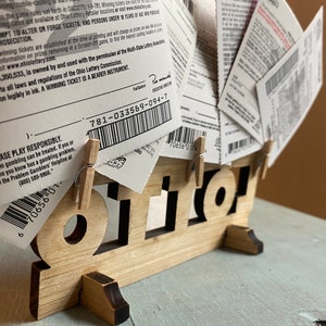 Scratch Card Lottery Ticket Holder, Solid Wood Scratch Card Holder ...