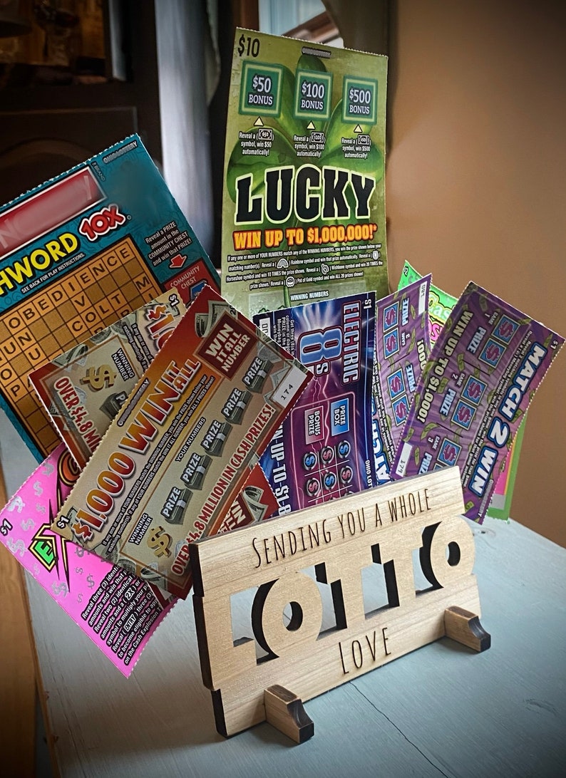 Lottery Ticket Holder, Solid Wood Scratch off Lottery Ticket Holder Birthday Gift, Happy ...