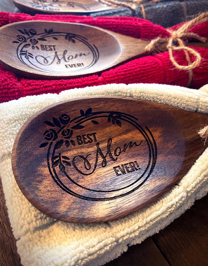 Personalized Wooden Spoon Gift Set for Mom, Mother's Day Engraved ...