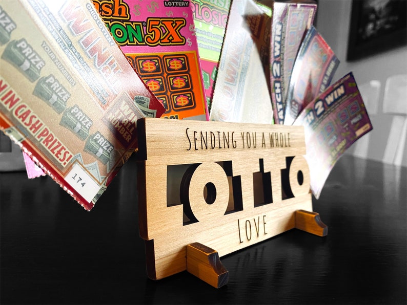Scratch Card Lottery Ticket Holder, Solid Wood Scratch Card Holder ...