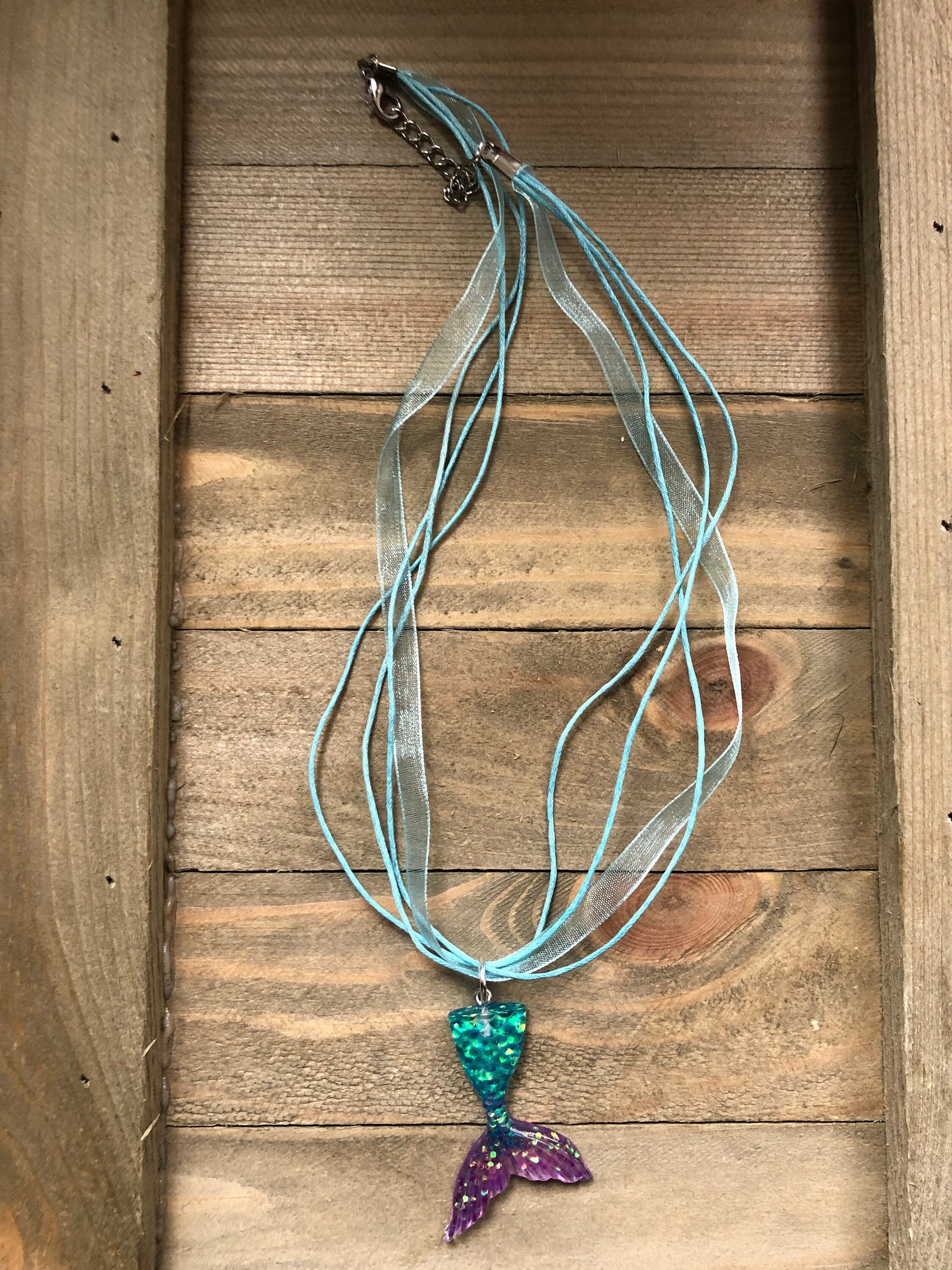 Mermaid Tale Ribbon Necklace - Etsy