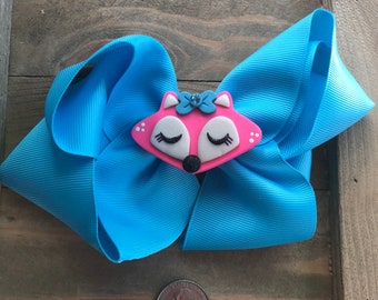Fox Bow Fox Hair Bow Fall Hair Bow Animal Bow Hand Tied - Etsy