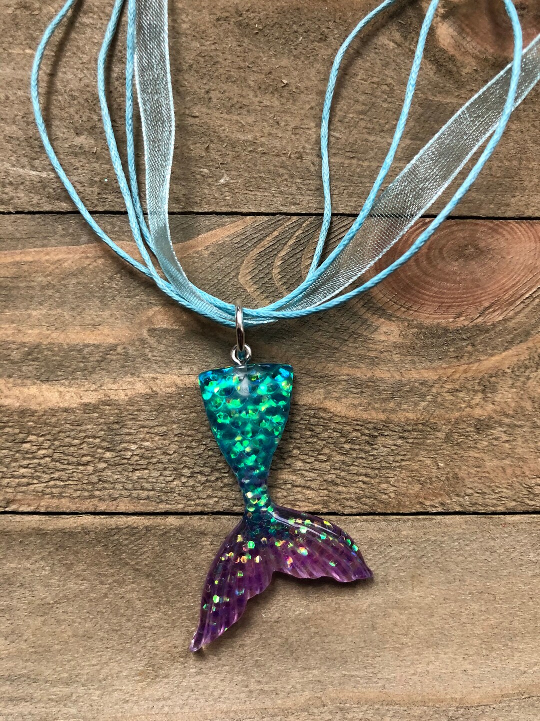 Mermaid Tale Ribbon Necklace - Etsy