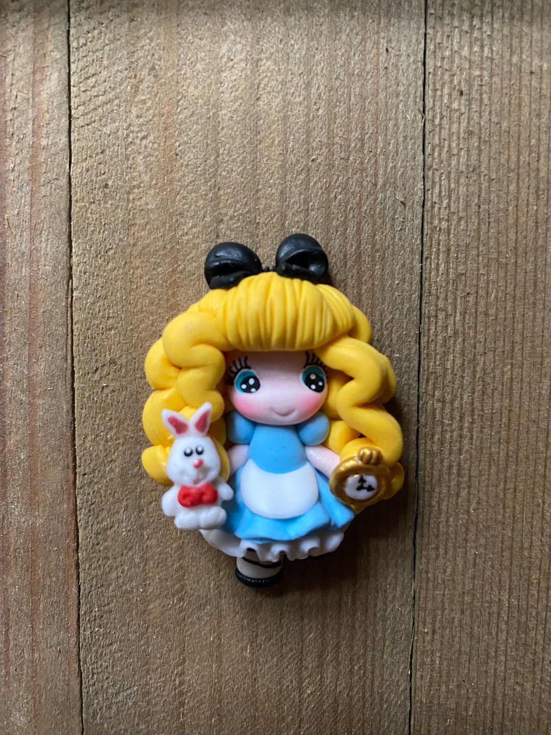Alice With White Rabbit Pin - Etsy