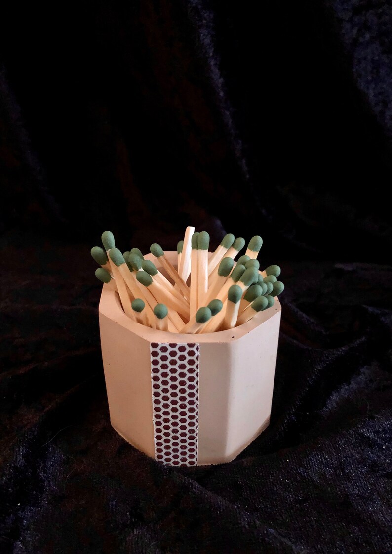Concrete Match Stick Holder With Strike Pad Utensil - Etsy