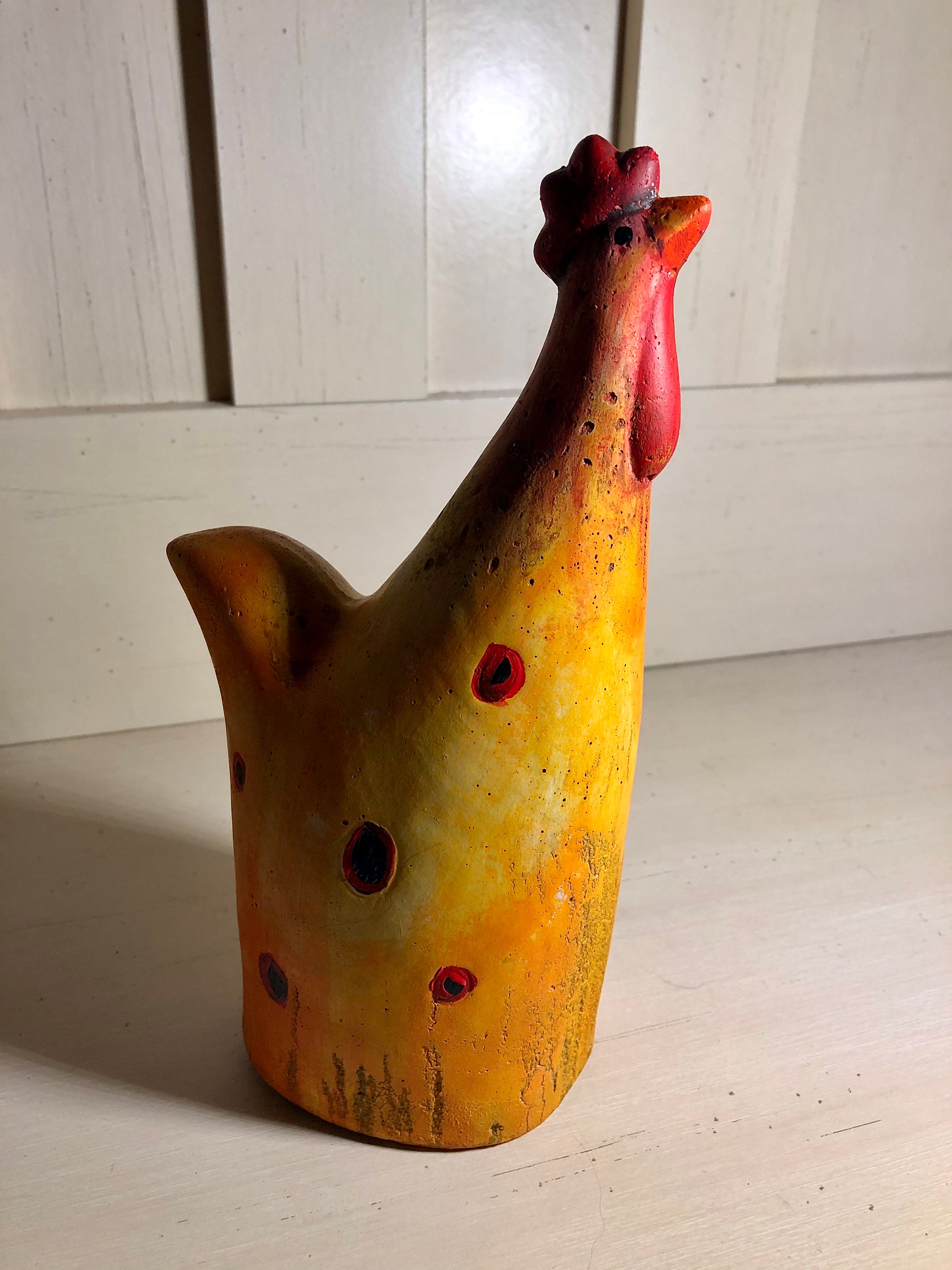 Concrete Chicken Art Home Decor Garden - Etsy