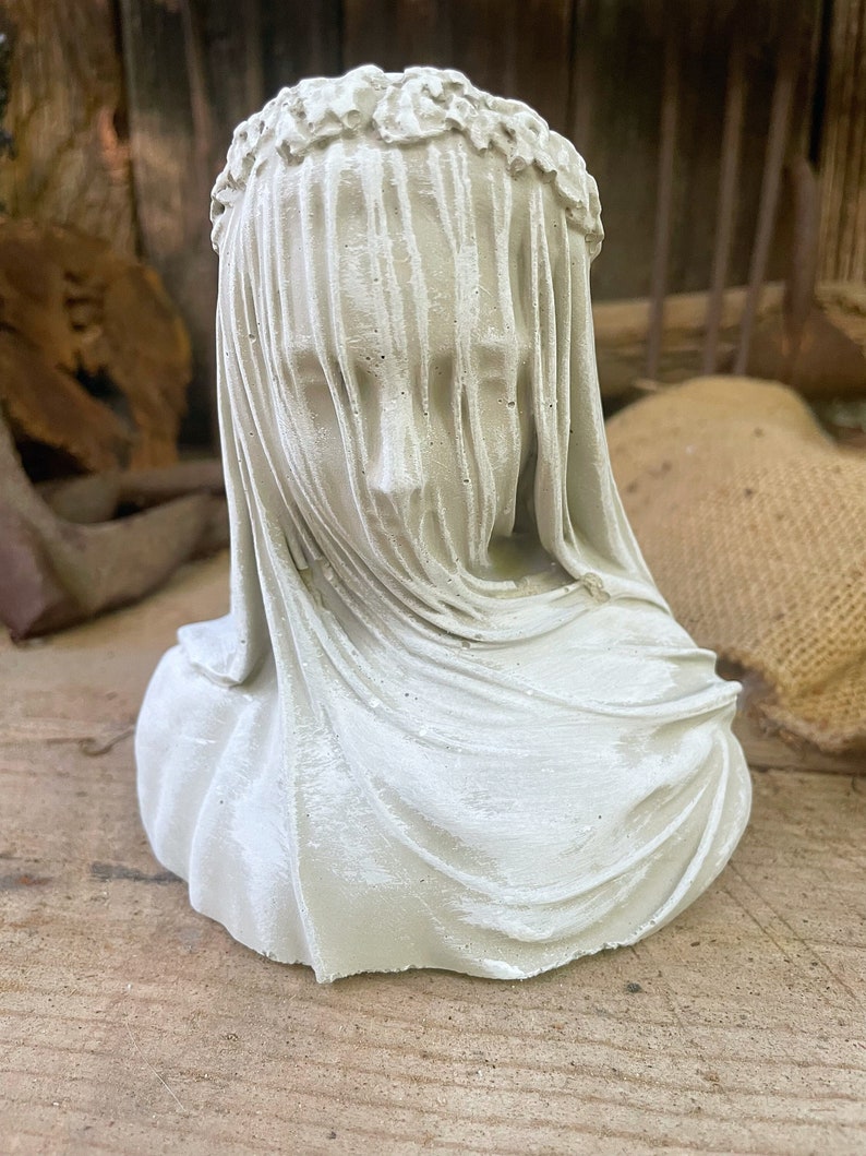 Veiled Lady Sculpture - Concrete Garden Home Decor - Etsy
