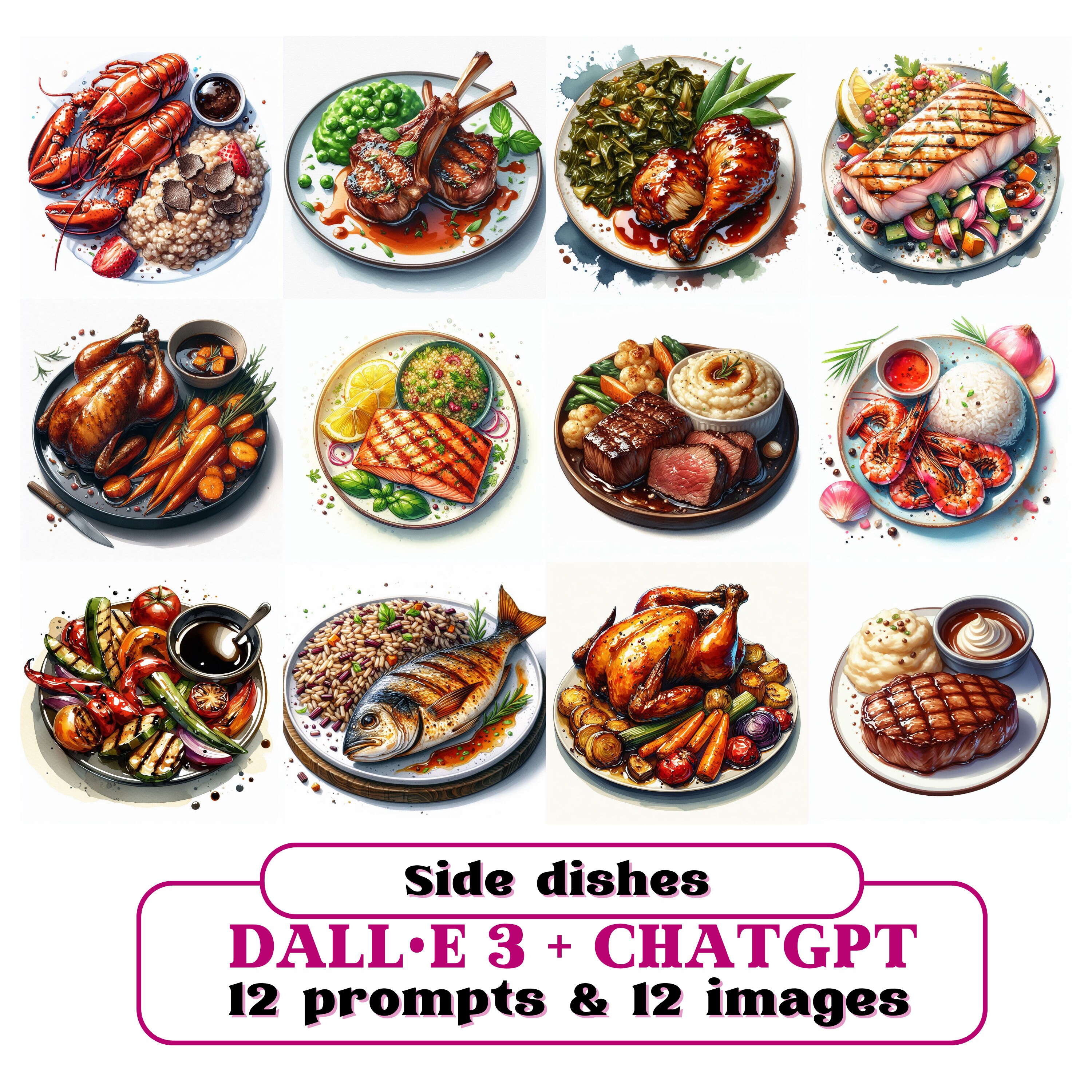 Dalle Prompt, Dalle 3 Prompt, Dalle 3 Prompts, Chatgpt Prompt, Side Dishes Prompt, Customizable ...