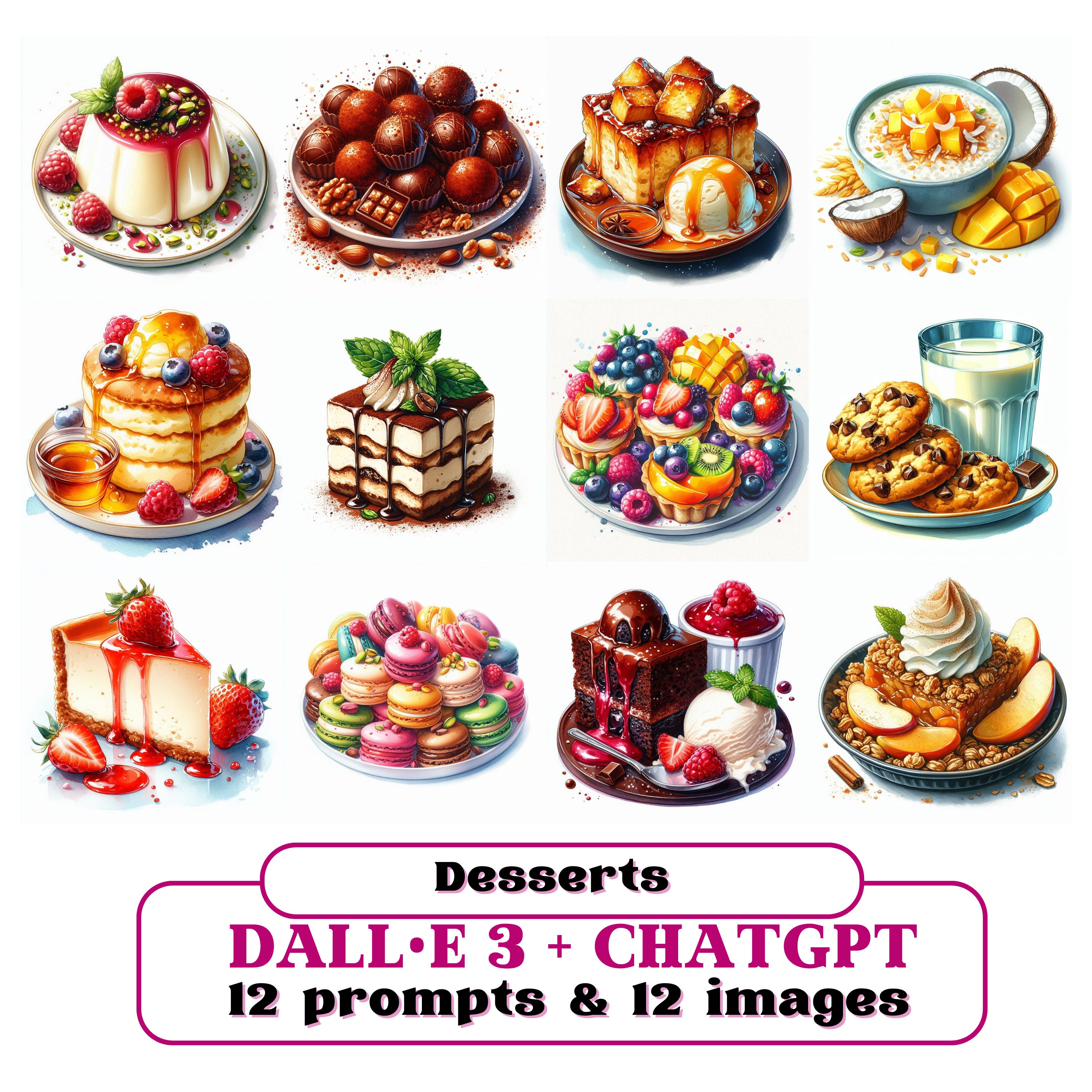 Dalle Prompt, Dalle 3 Prompt, Dalle 3 Prompts, Chatgpt Prompt, Dessert ...