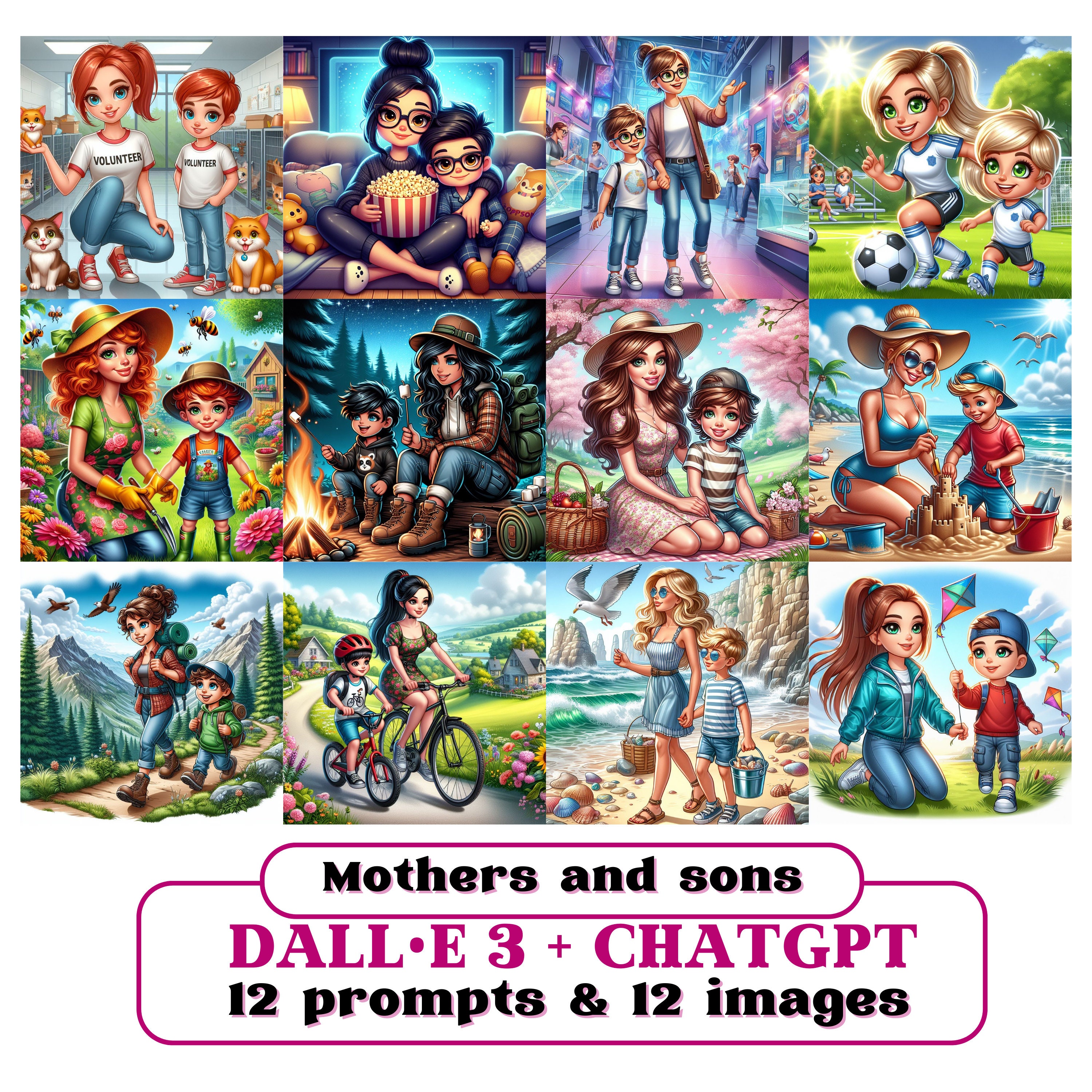 Dalle Prompt, Dalle 3 Prompt, Dalle 3 Prompts, Chatgpt Prompt, Mama and ...