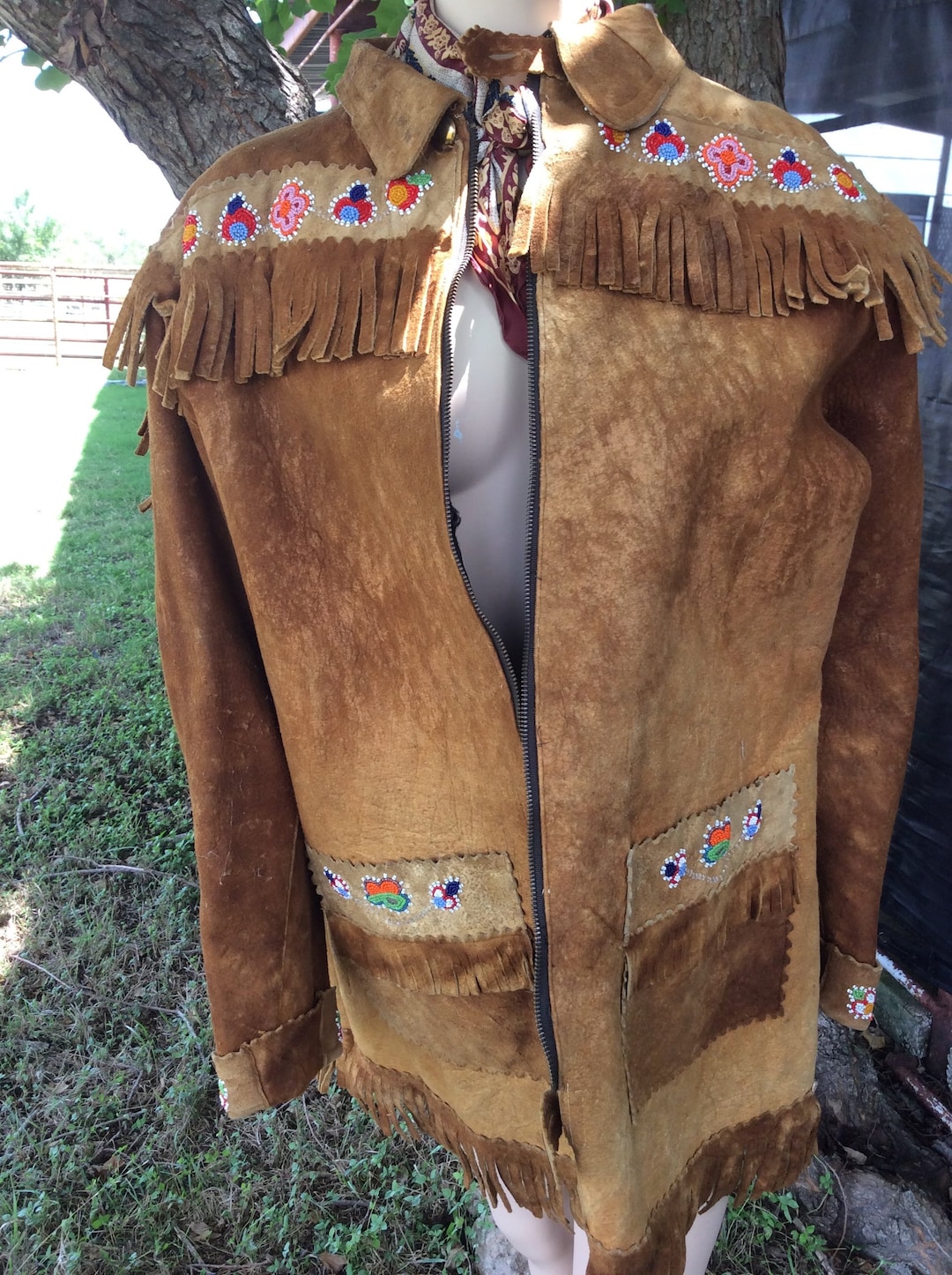 Handmade Vintage Moose Hide Beaded Jacket - Etsy