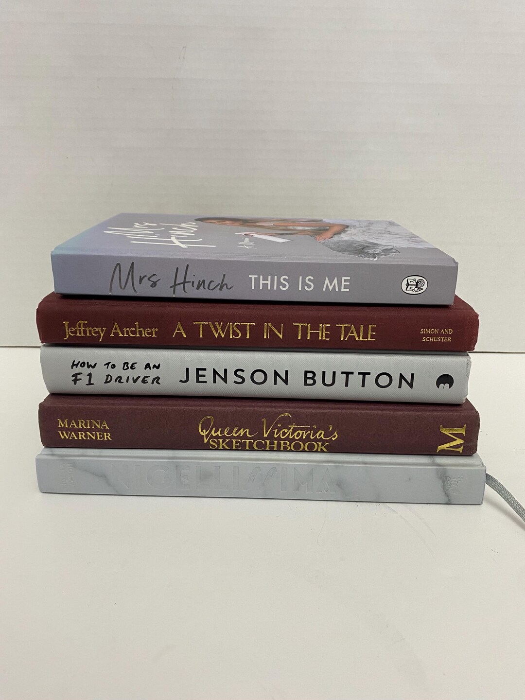 Burgandy and Grey Book Stack Pretty Home Decor Air Bnb Farmhouse Design ...