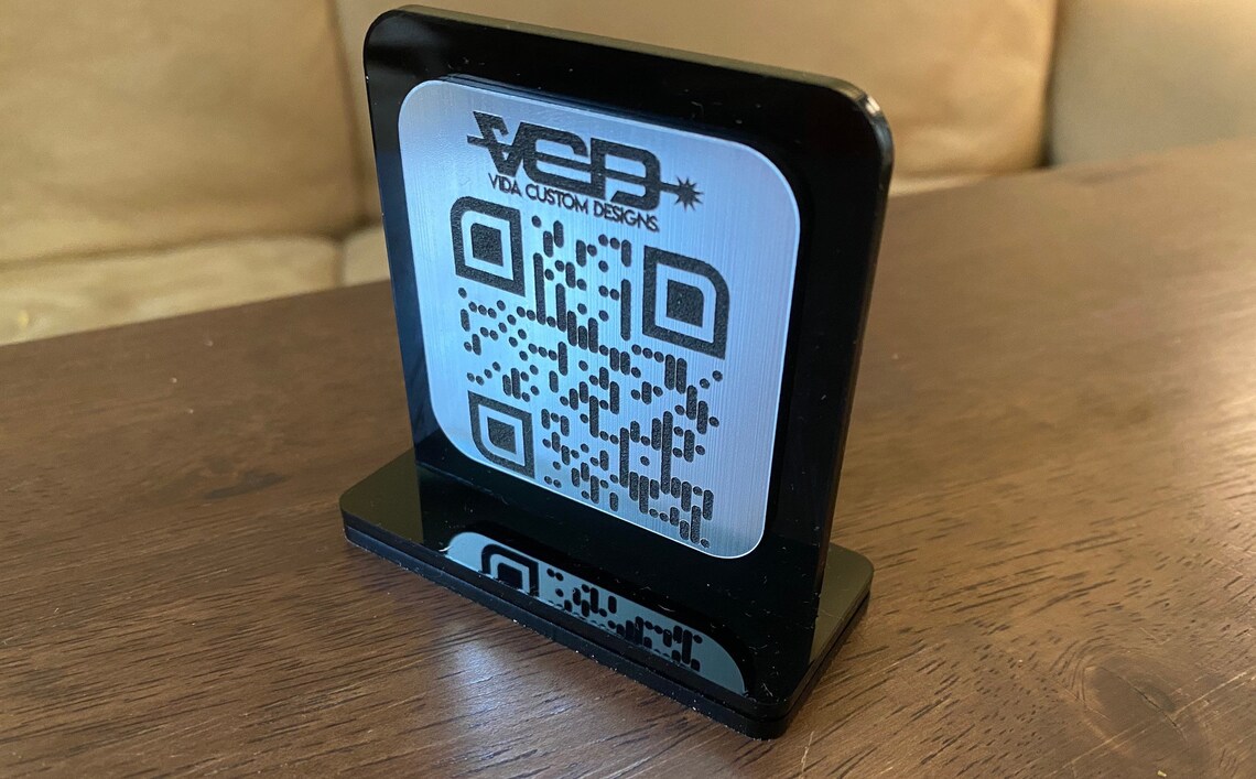 Double Sided Standing Custom QR Code Puck QR Menu QR Code | Etsy