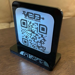 Double Sided Standing Custom QR Code Puck - QR Menu QR Code Card ...