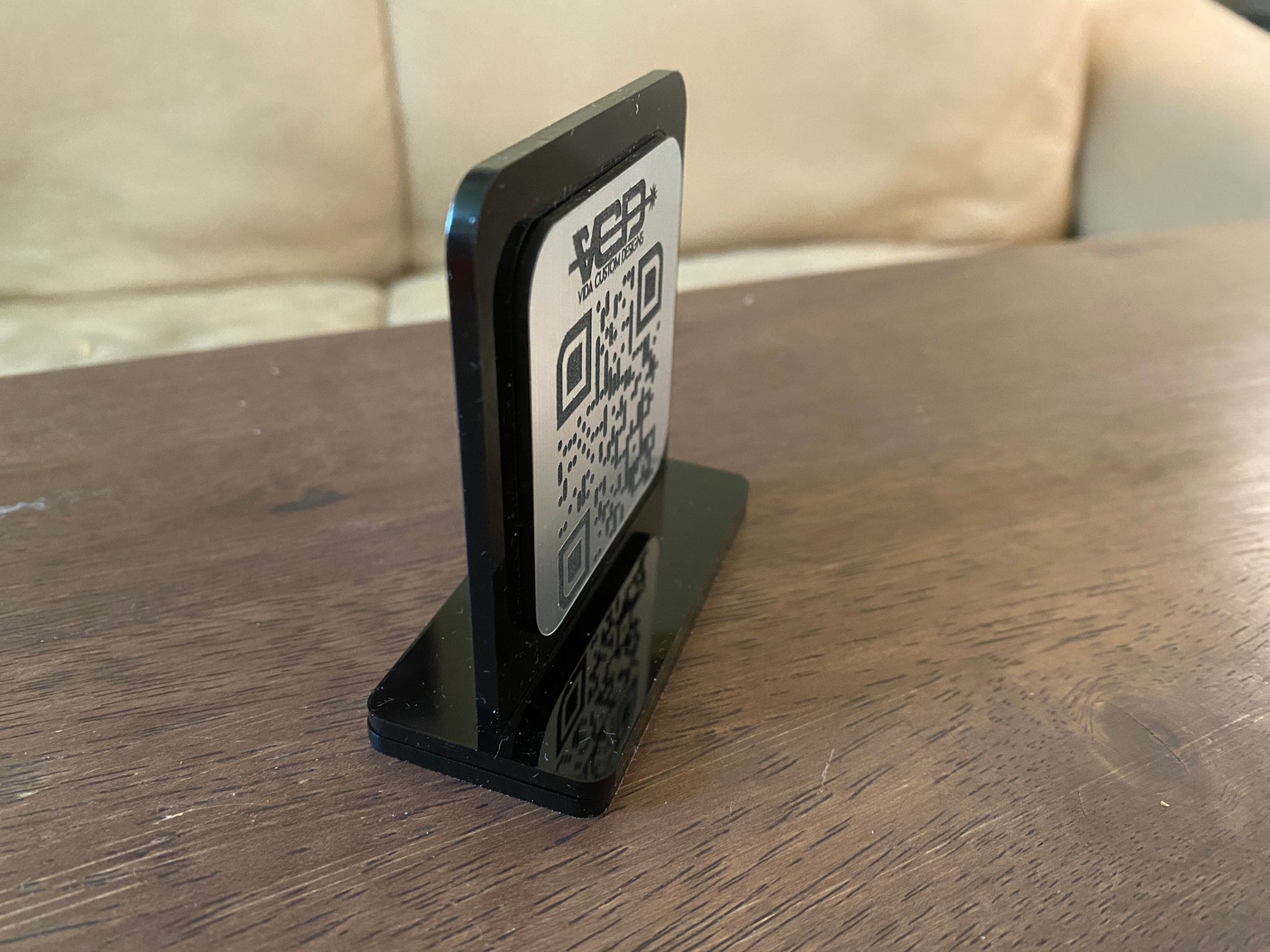 Double Sided Standing Custom QR Code Puck QR Menu QR Code | Etsy