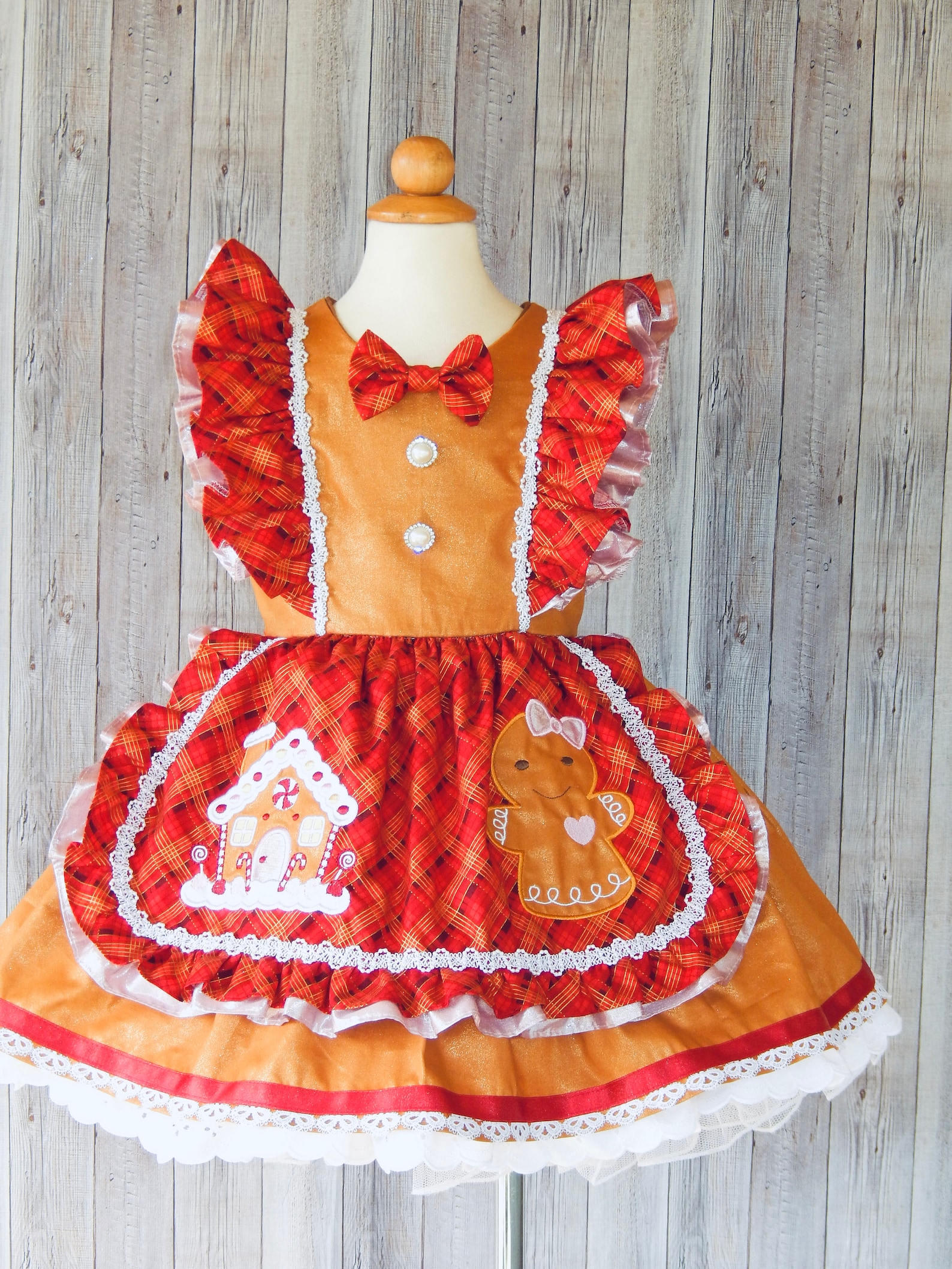 Gingerbread Dress Christmas Gingerbread Dress Girl Christmas - Etsy