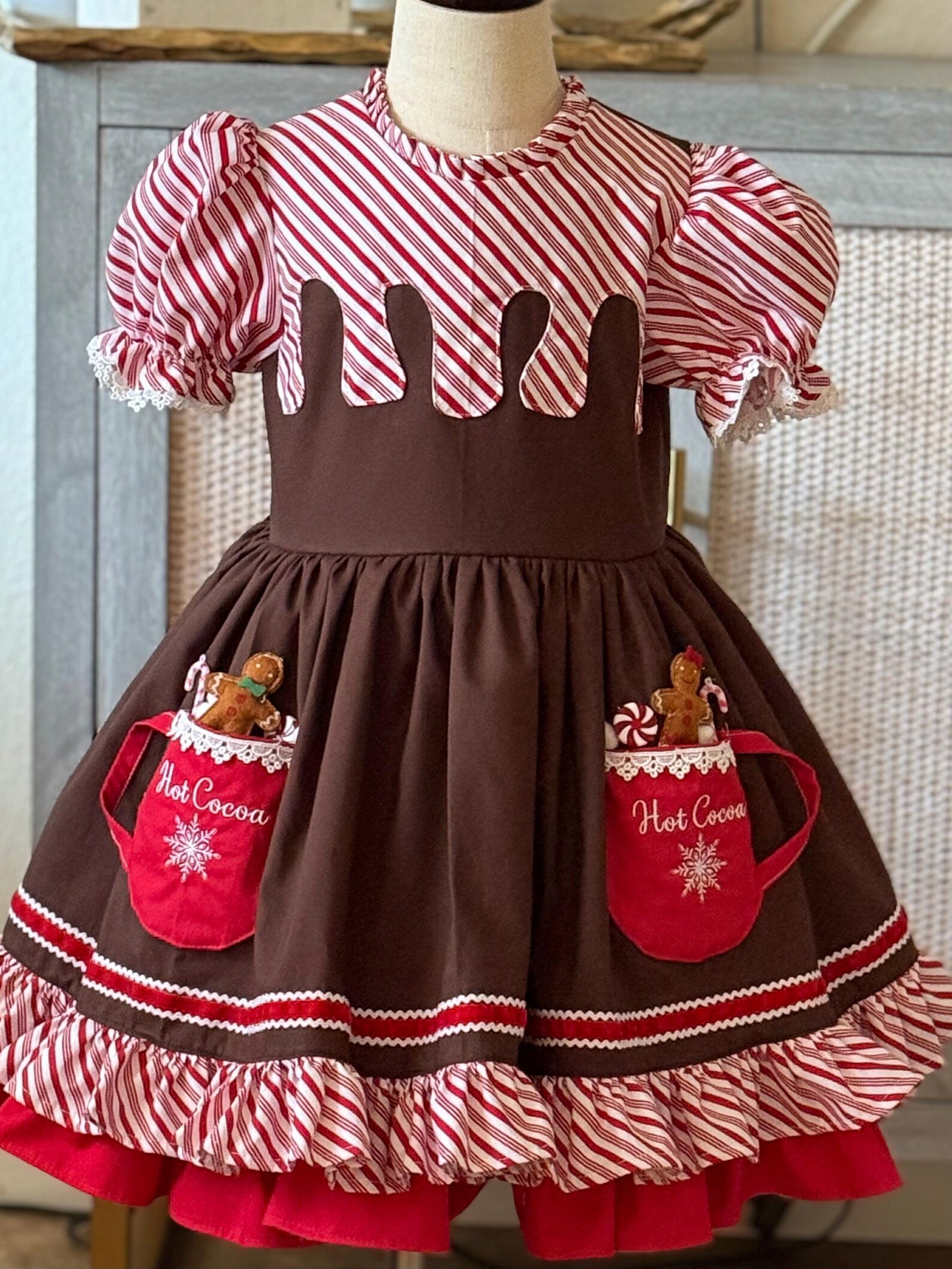 Hot Cocoa Dress, Gingerbread Dress, Christmas Gingerbread Dress, Girl ...