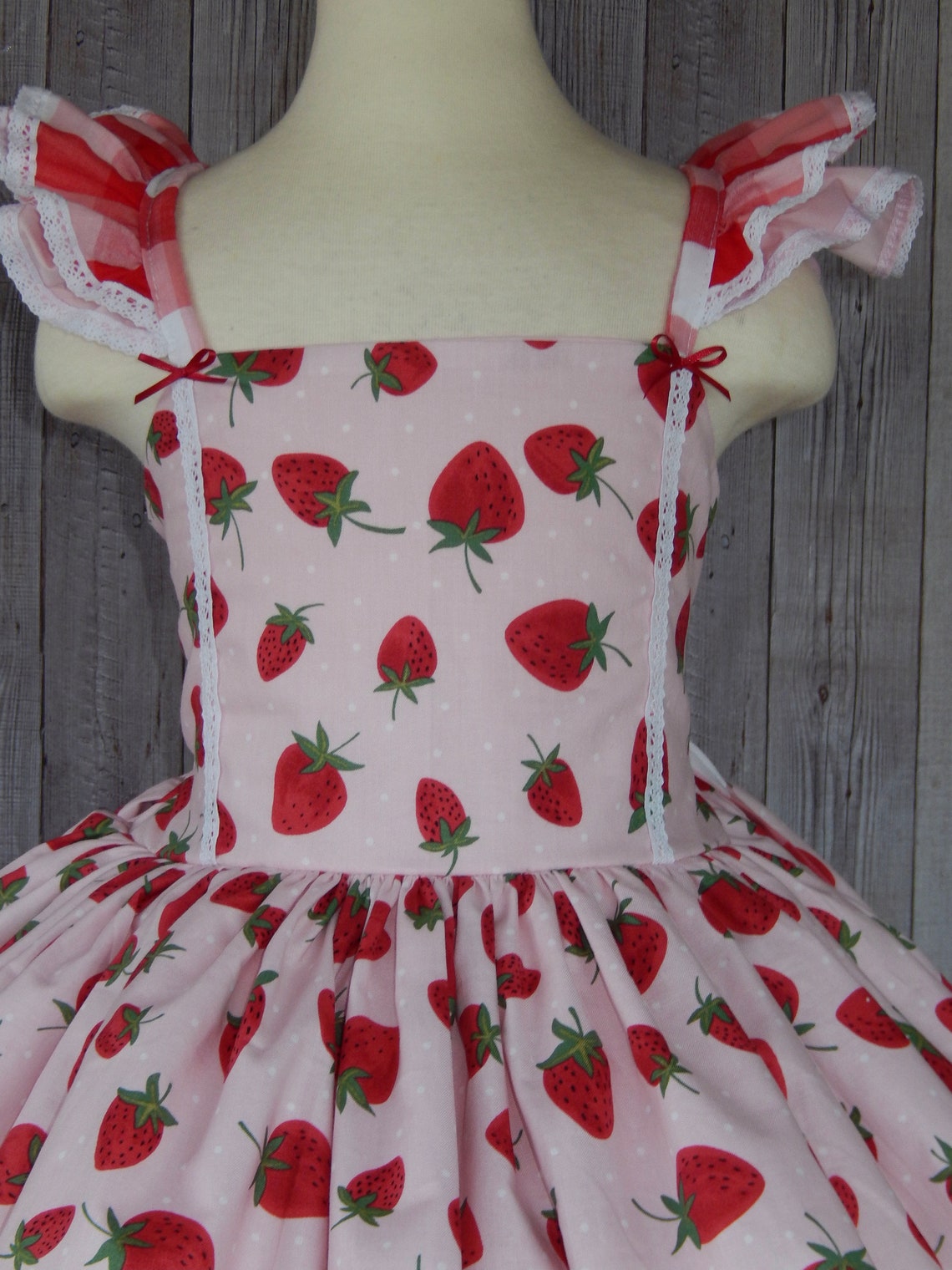 Strawberry Dress Strawberry Birthday Party Dress Strawberry | Etsy