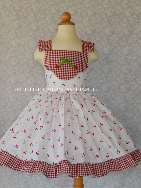 Cherry Dress Cherry Outfit Girl Cherry Dress. Girls Summer - Etsy