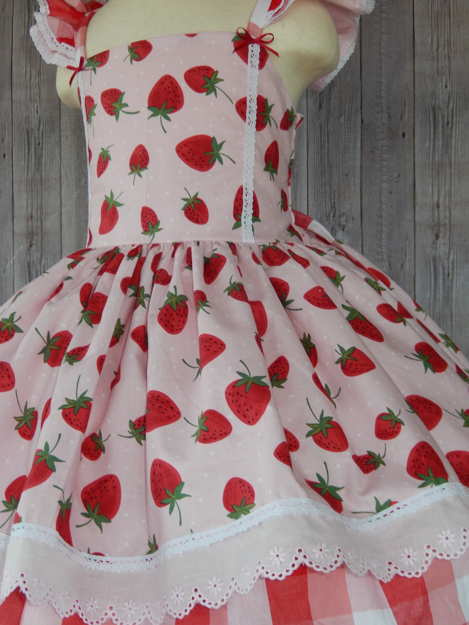 Strawberry Dress Strawberry Birthday Party Dress Strawberry | Etsy