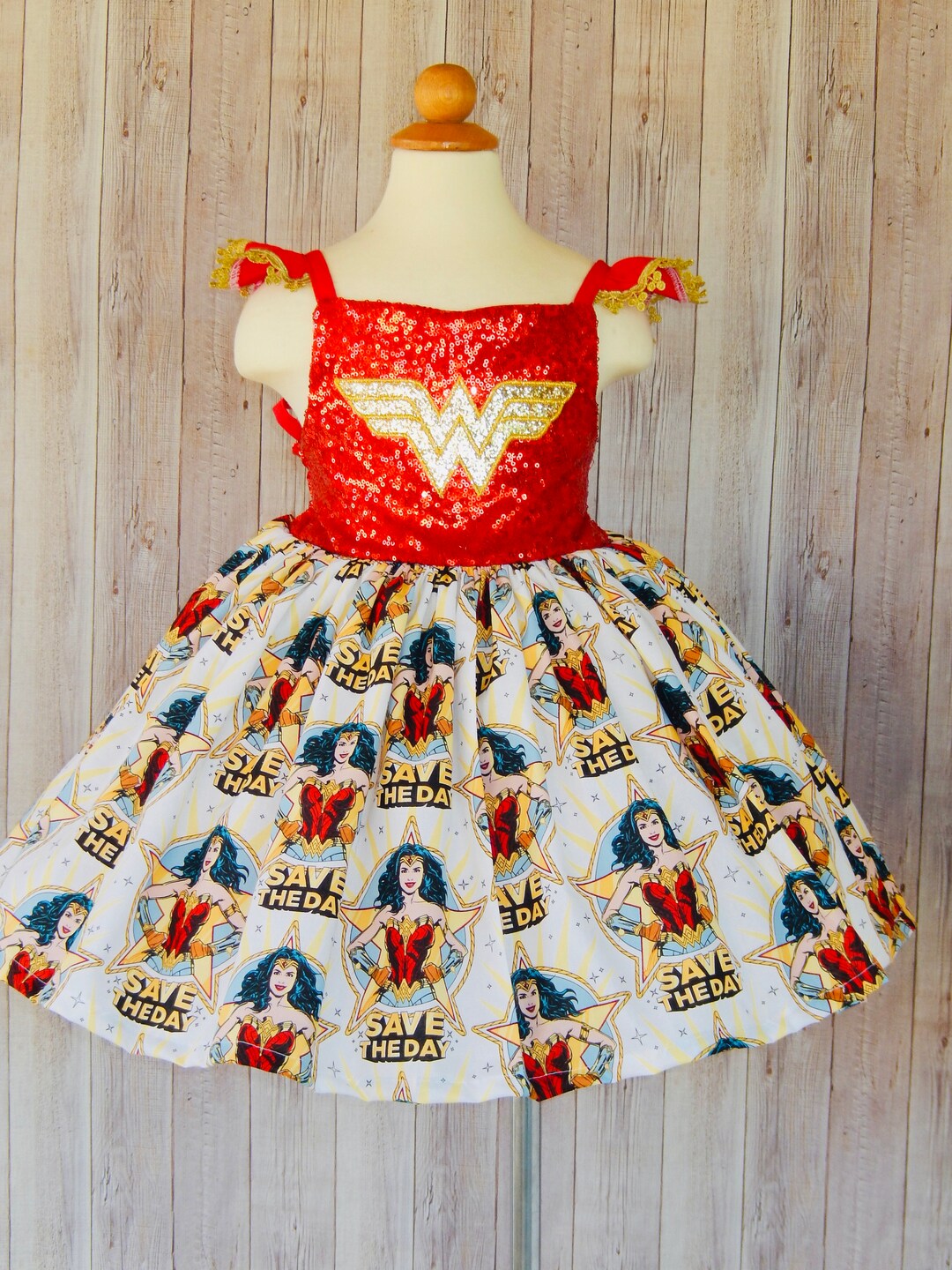 Wonder Women Dress Girls Wonder Women Dress Comics Dress - Etsy