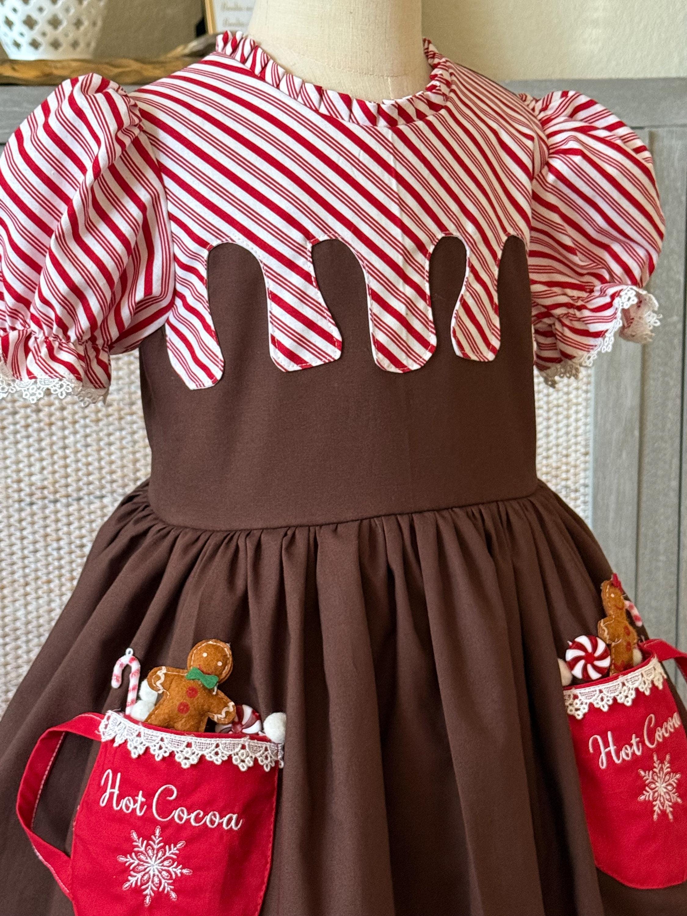 Hot Cocoa Dress, Gingerbread Dress, Christmas Gingerbread Dress, Girl ...