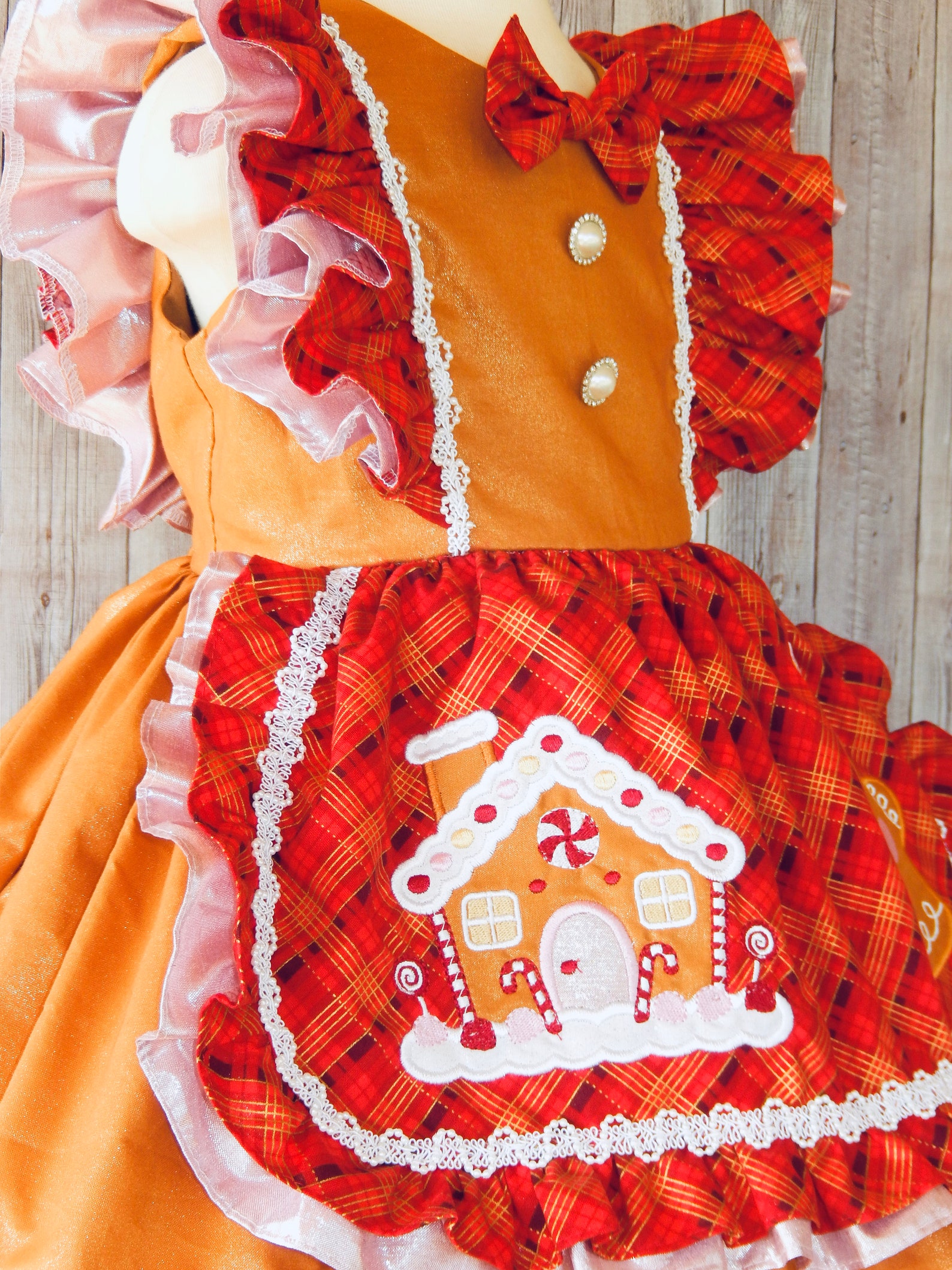 Gingerbread Dress Christmas Gingerbread Dress Girl Christmas - Etsy