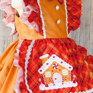 Gingerbread Dress, Christmas Gingerbread Dress, Girl Christmas Dress ...