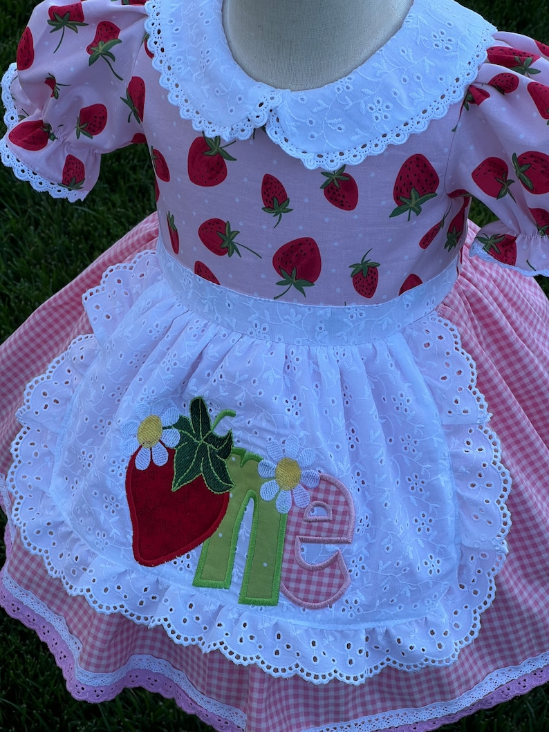 Strawberry Dress, Strawberry Birthday Party Dress, Strawberry Outfit ...