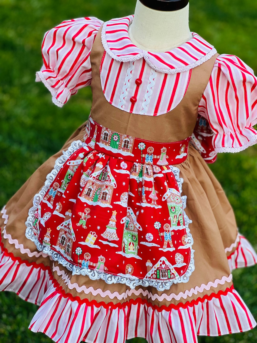 Gingerbread Dress, Christmas Gingerbread Dress, Girl Christmas Dress ...